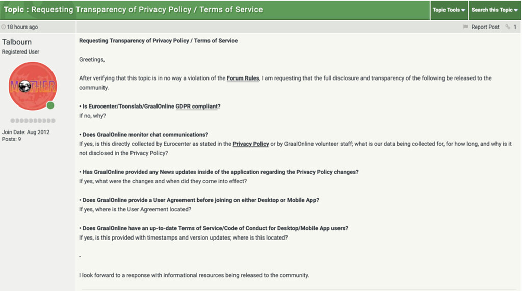 GraalOnline censors the GOPRIVACY movement - General Talk - Graal Reborn